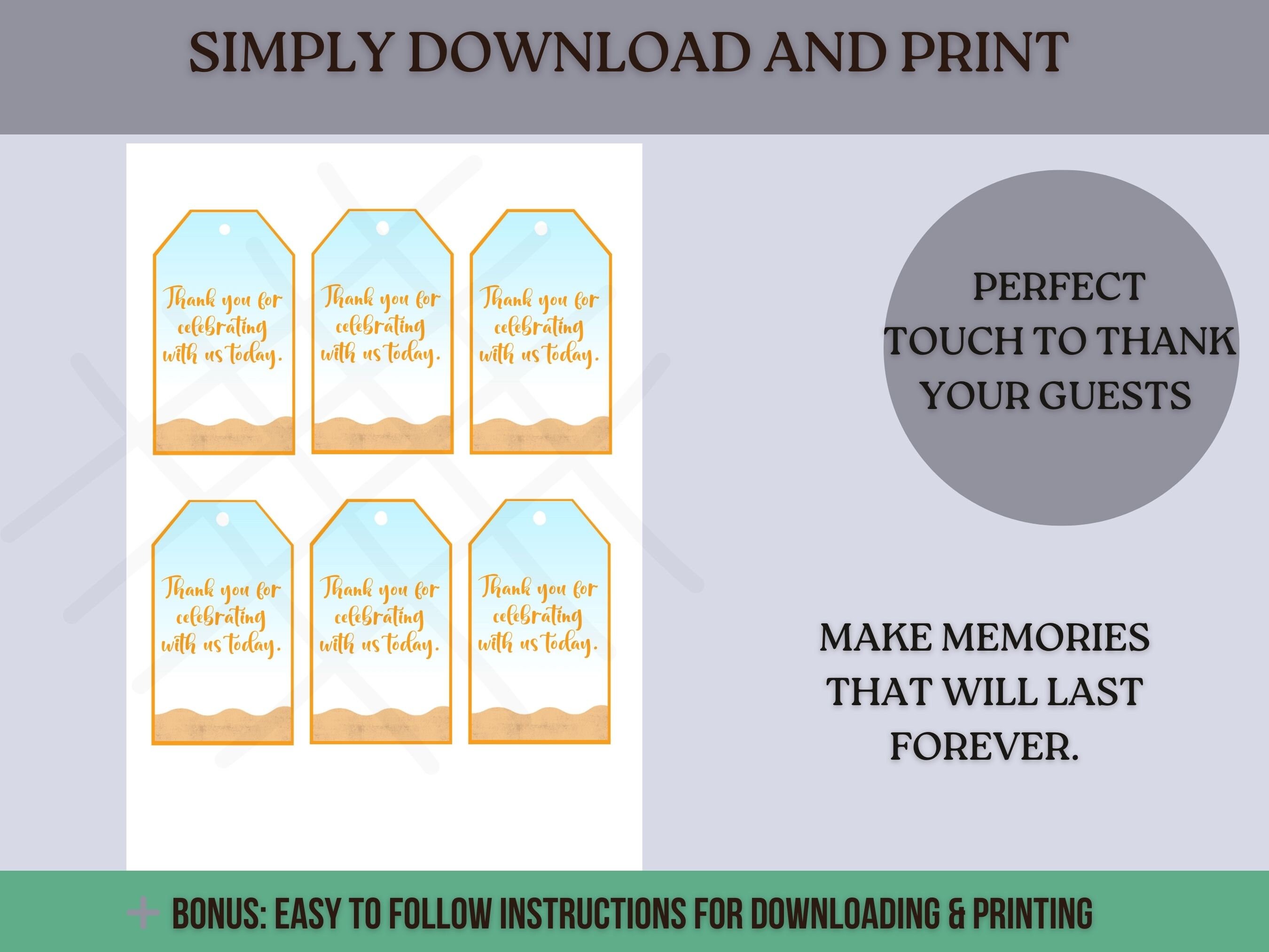 Favor Tags Beach Theme Printable Favour Tags for Goody Bags Beach Theme ...