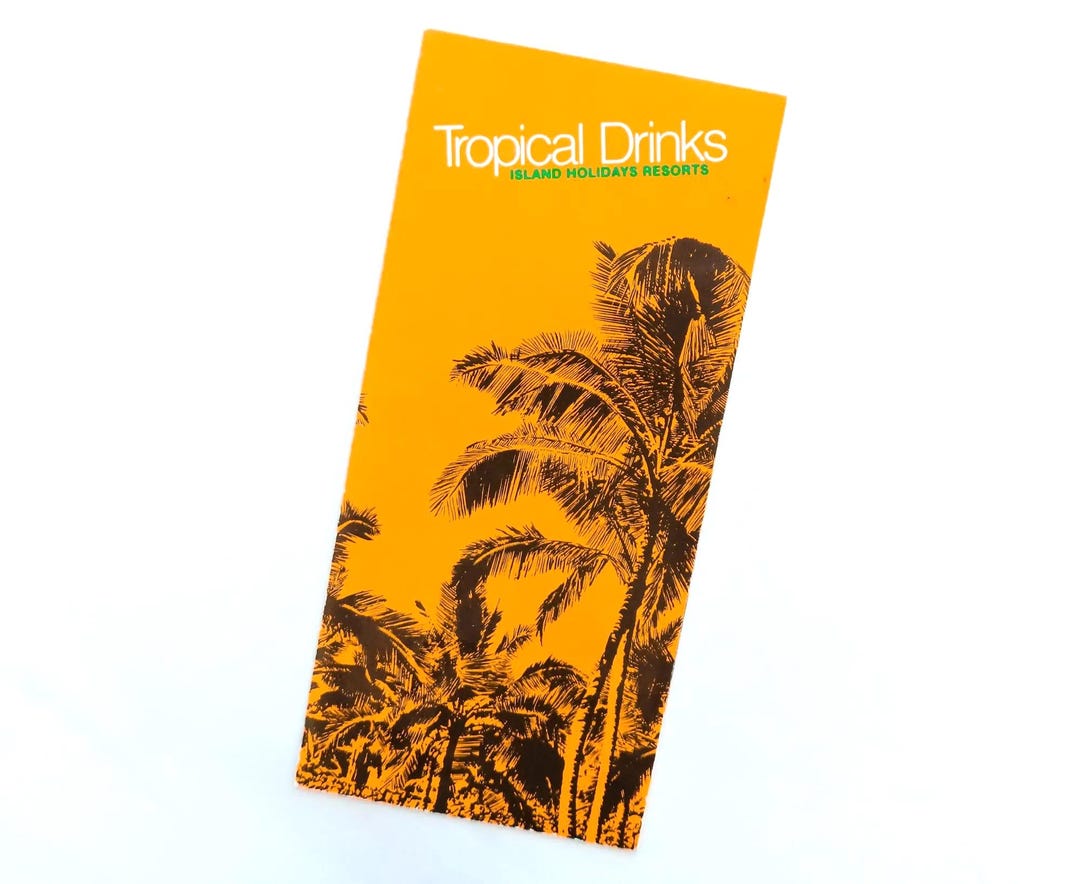 Hawaii Tropical Drinks Menu, Vintage Ephemera, Island Holidays Resorts ...