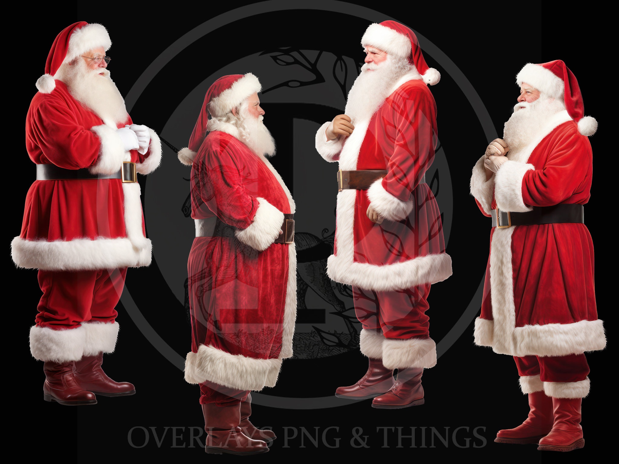 Ultimate Santa Digital Overlay Pack / Santa Claus PNG / Christmas ...
