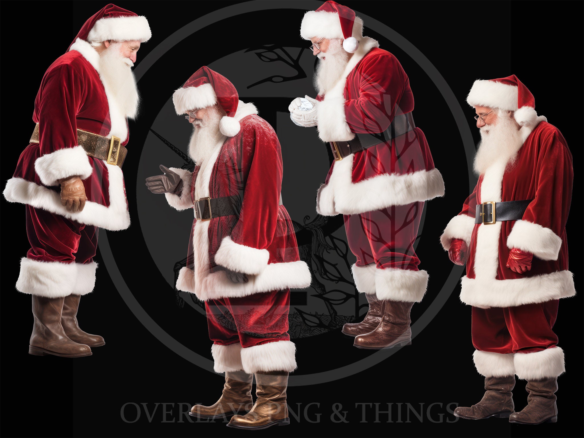 Ultimate Santa Digital Overlay Pack / Santa Claus PNG / Christmas ...
