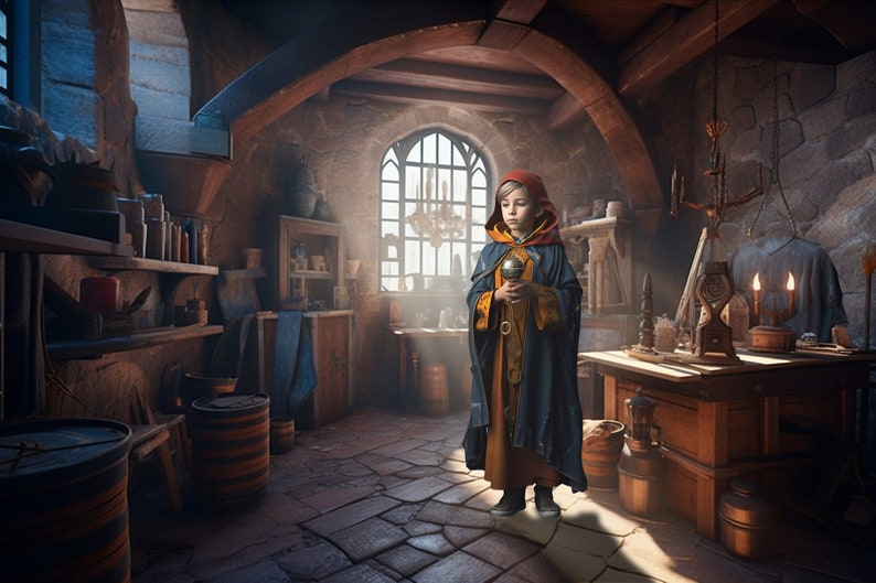 Medieval Wizard Fantasy Digital Background / Wizard Workshop Backdrop ...