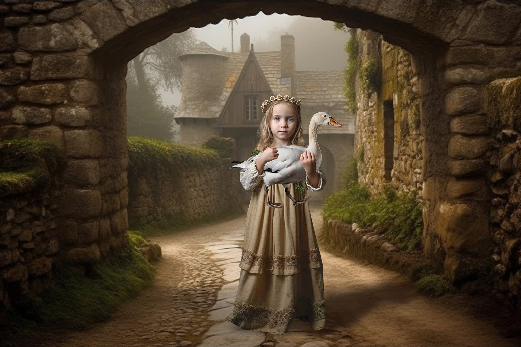 Medieval Fantasy Castle Digital Backdrop / Cobblestone Street ...