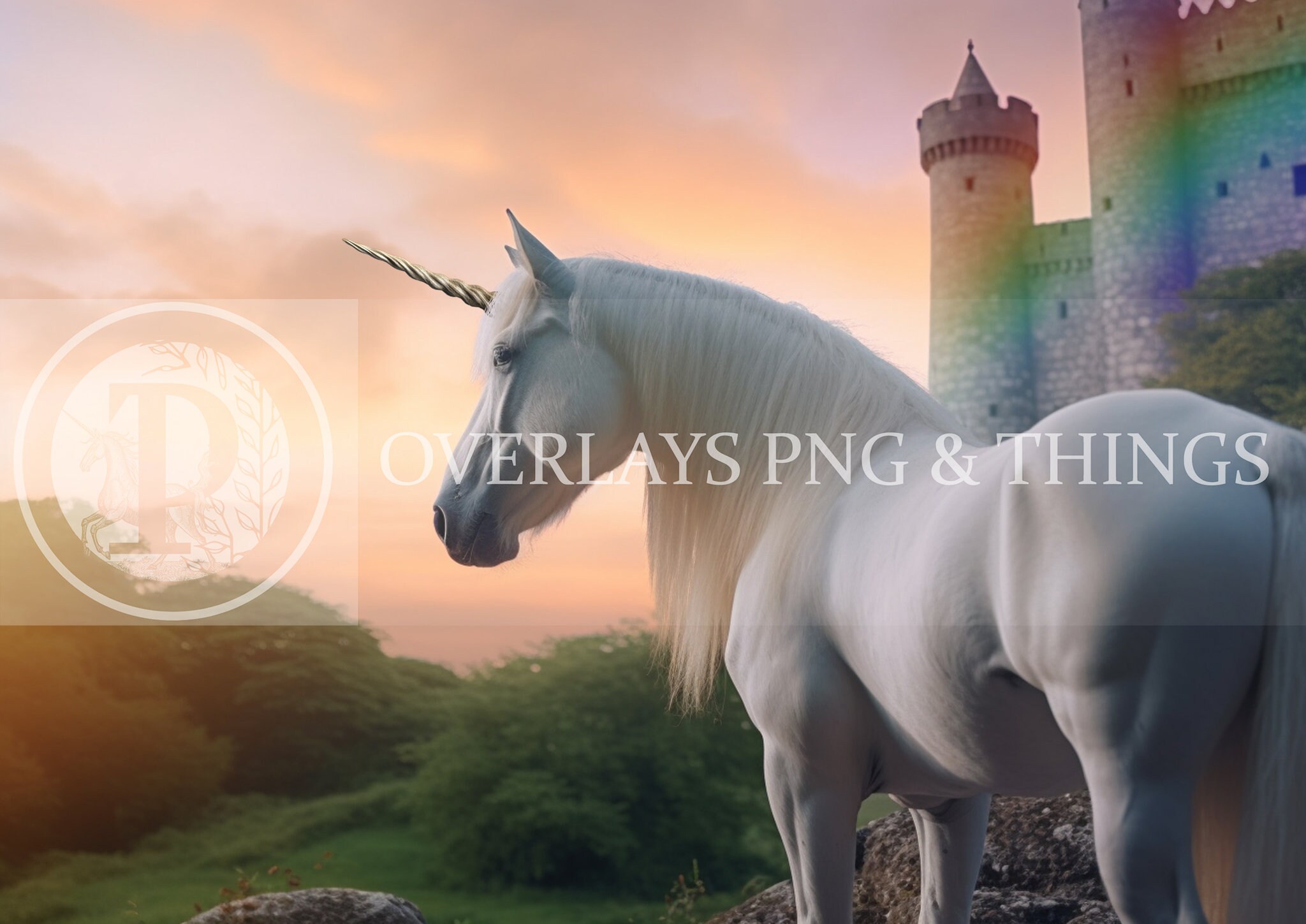 Unicorn Princess Digital Backdrop / Unicorn Digital Background / Fairy ...