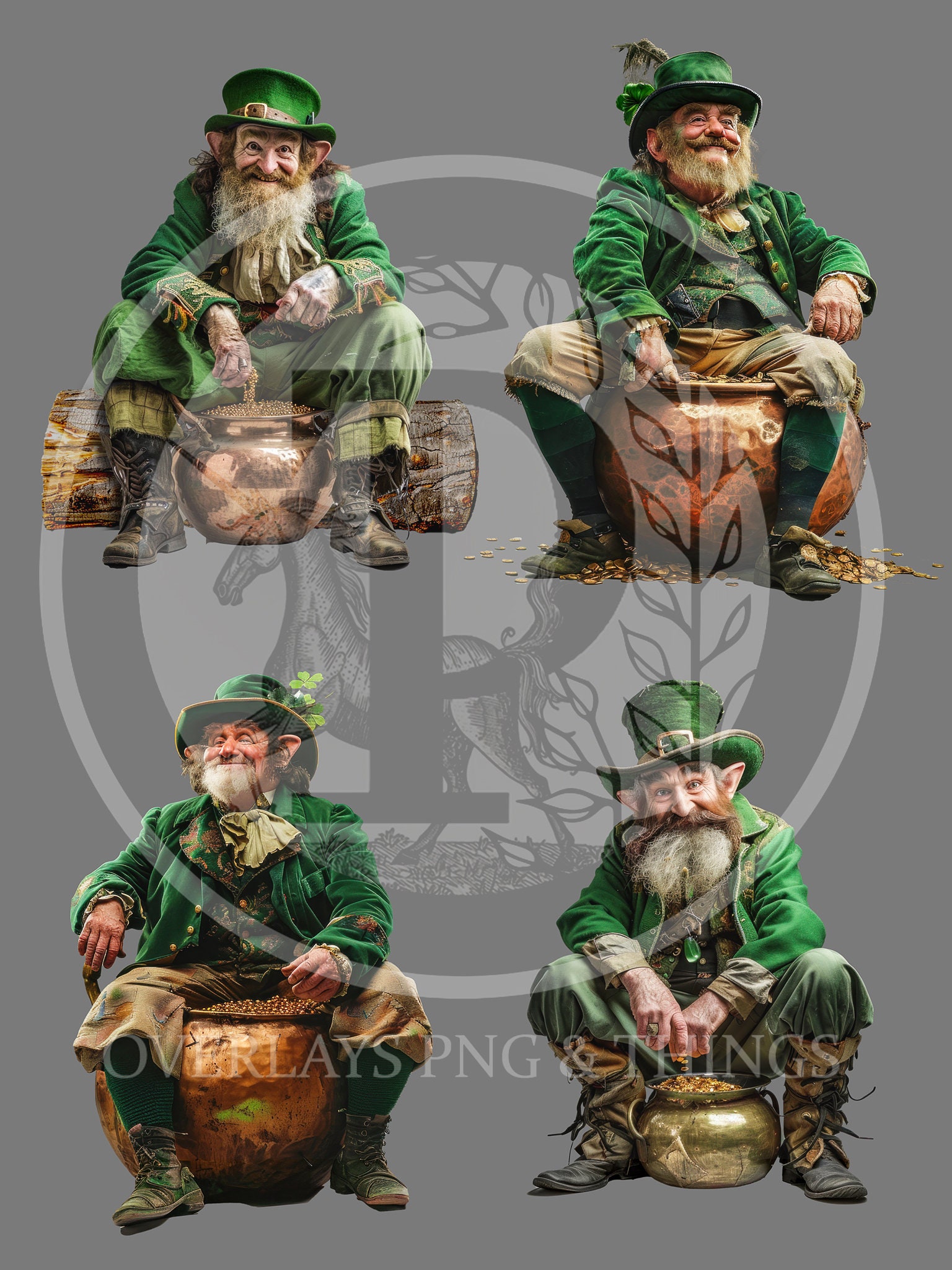 Leaping Leprechaun Overlay Bundle: Enchanting Elements for Whimsical ...