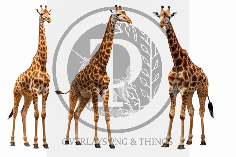 Giraffe Digital Overlays, PNG Overlays, Animal Clipart, Animal Overlays ...