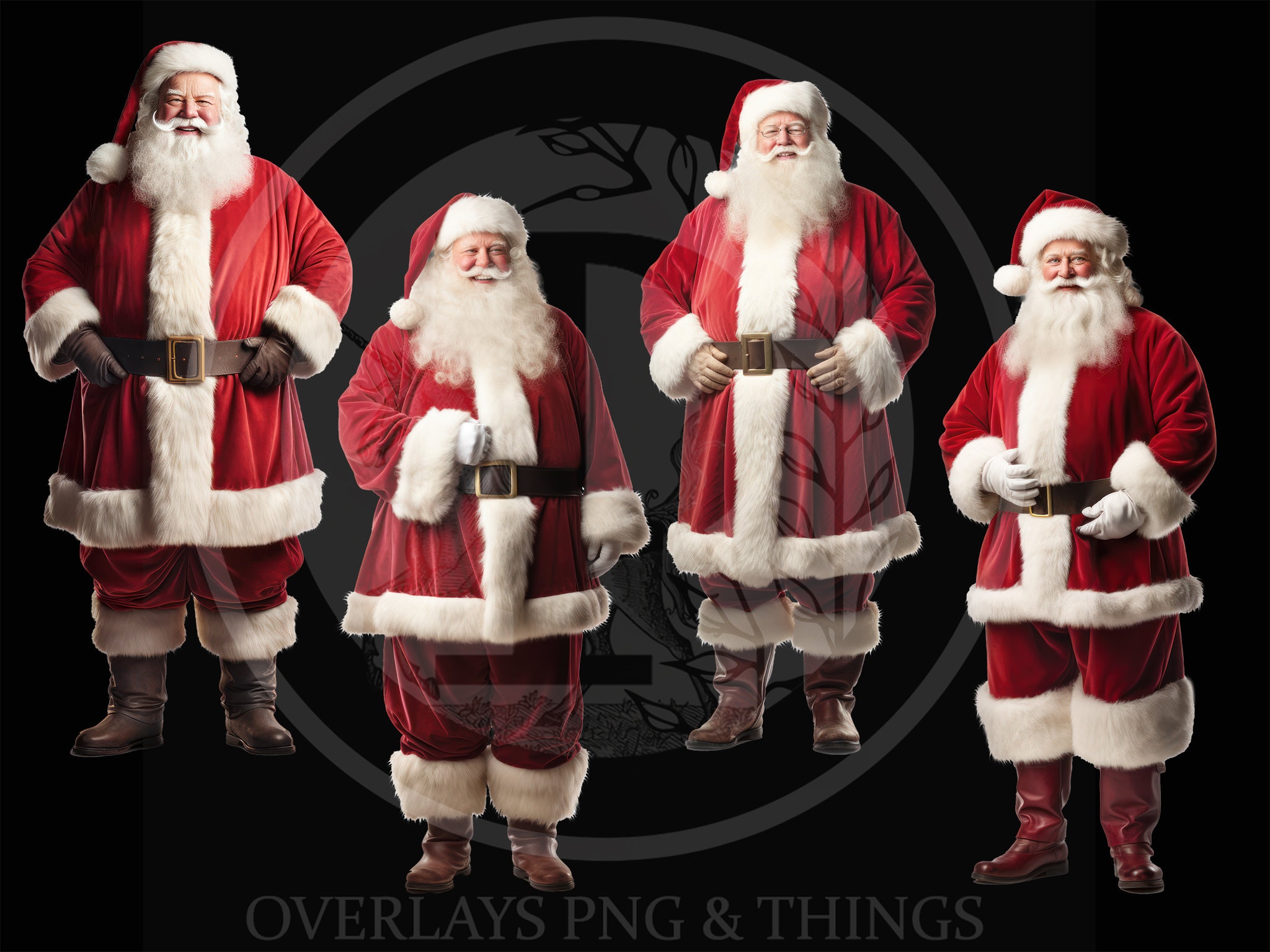 Ultimate Santa Digital Overlay Pack / Santa Claus PNG / Christmas ...