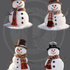 Snowman Digital Overlay Pack / Snowman PNG / Christmas Clipart ...