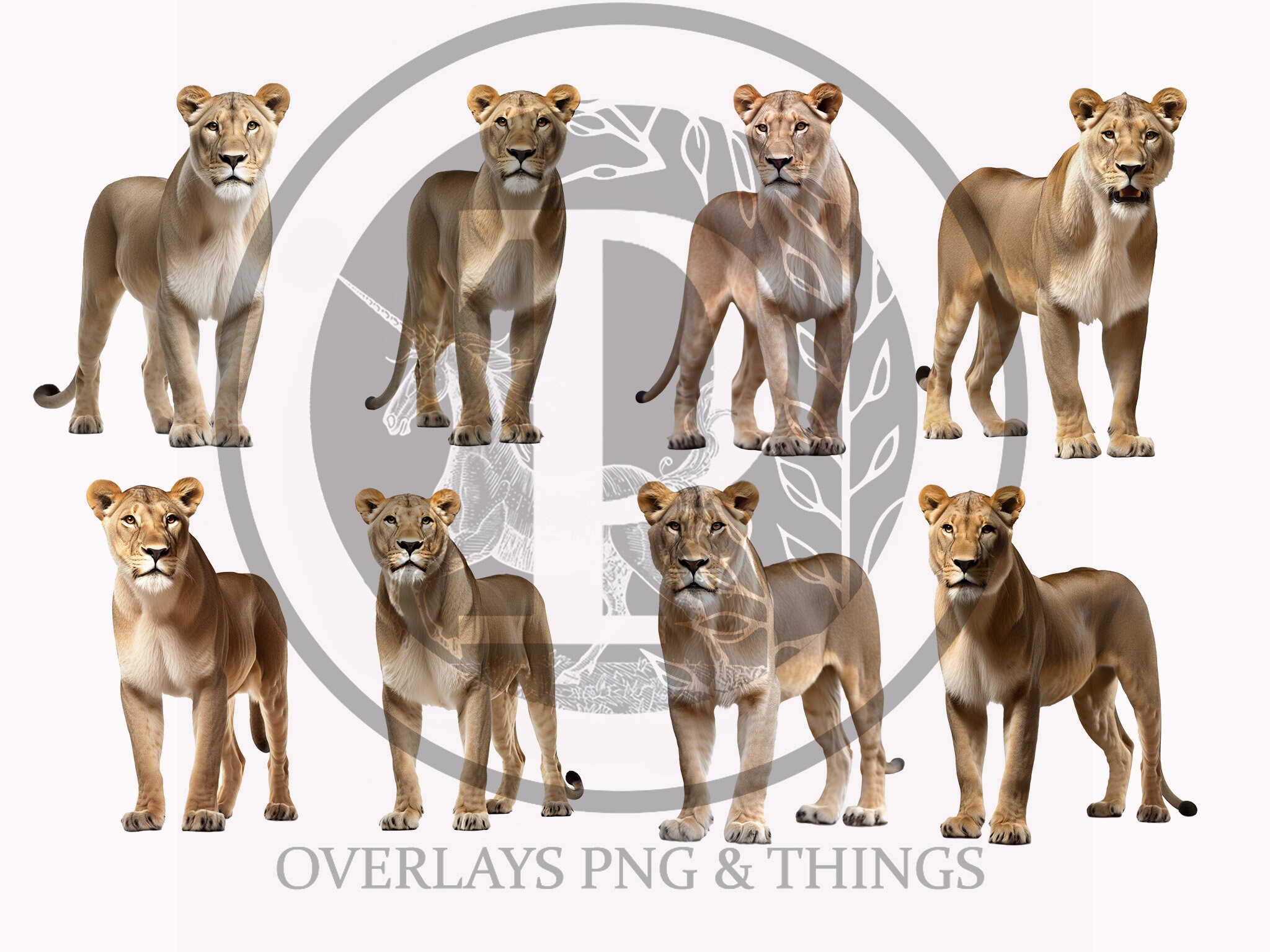 Lion Digital Overlays,lion Clipart,png Overlays,animal Overlays ...