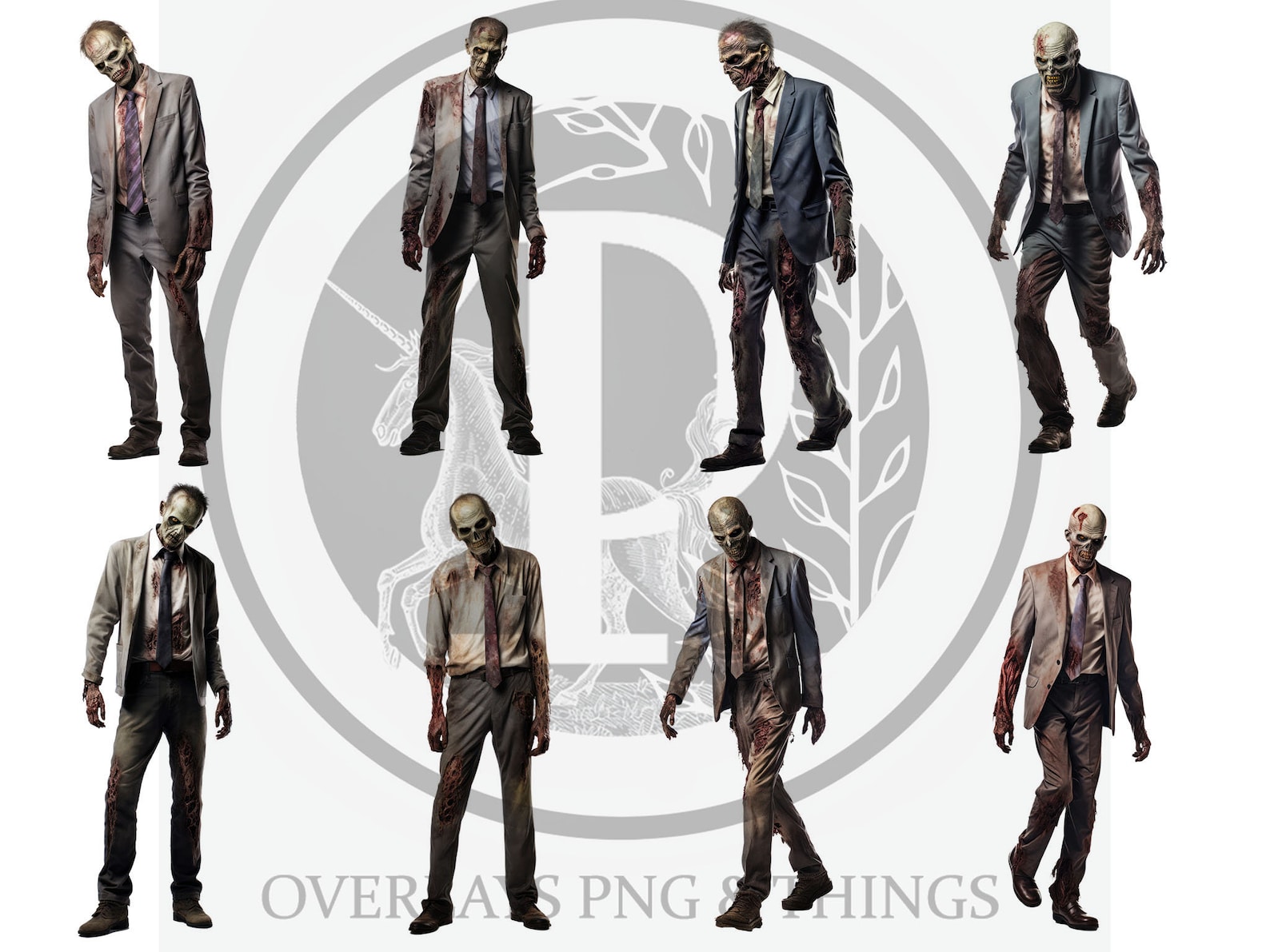 Ultimate Zombie Overlays Collection / Zombie Png / Halloween Clipart ...