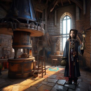 Medieval Fantasy Wizard Workshop Digital Background / Wizard Workshop ...