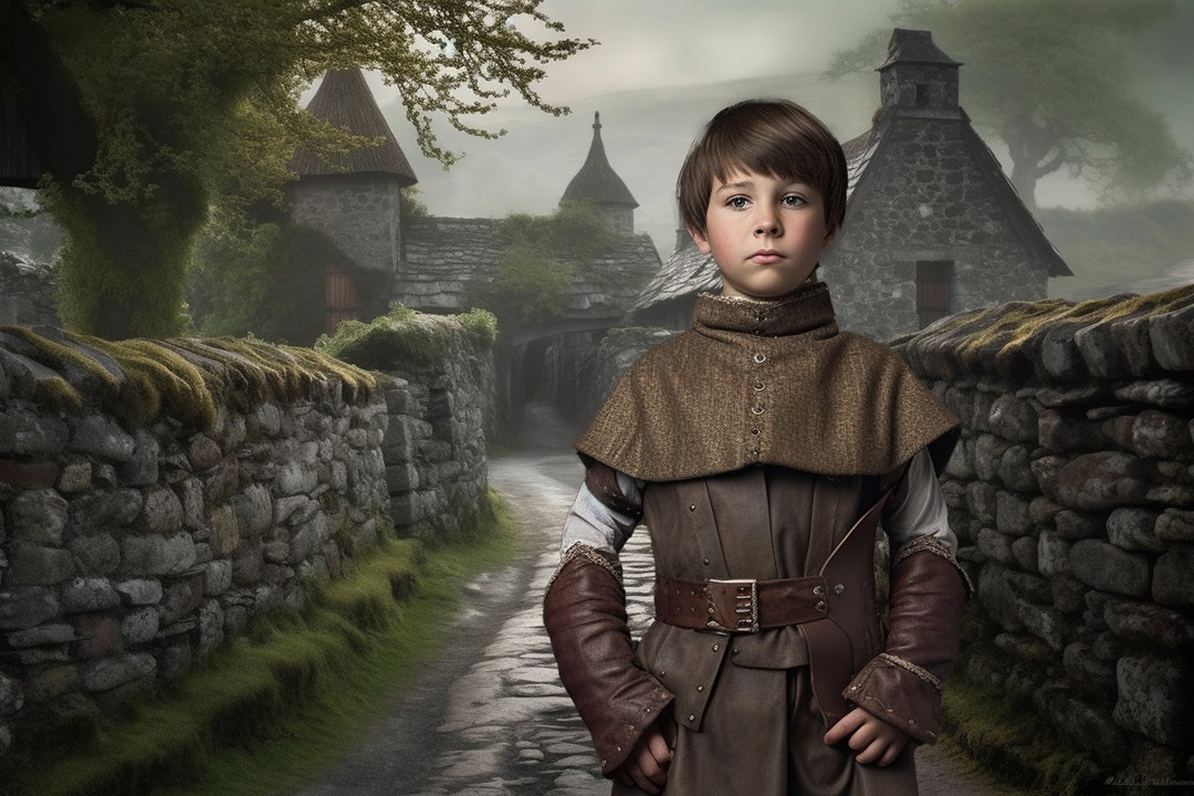 Medieval Fantasy Castle Digital Background / Cobblestone Street ...