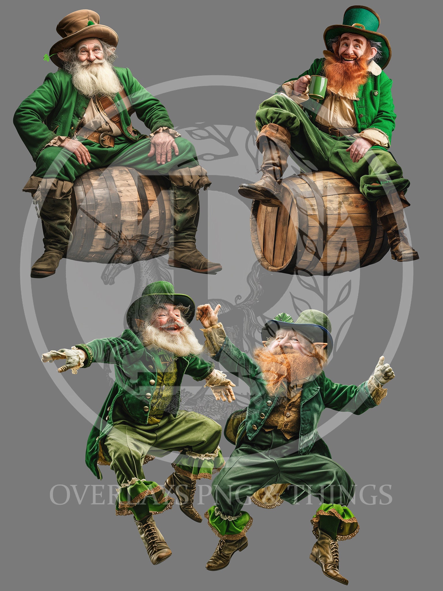 Leaping Leprechaun Overlay Bundle: Enchanting Elements for Whimsical ...