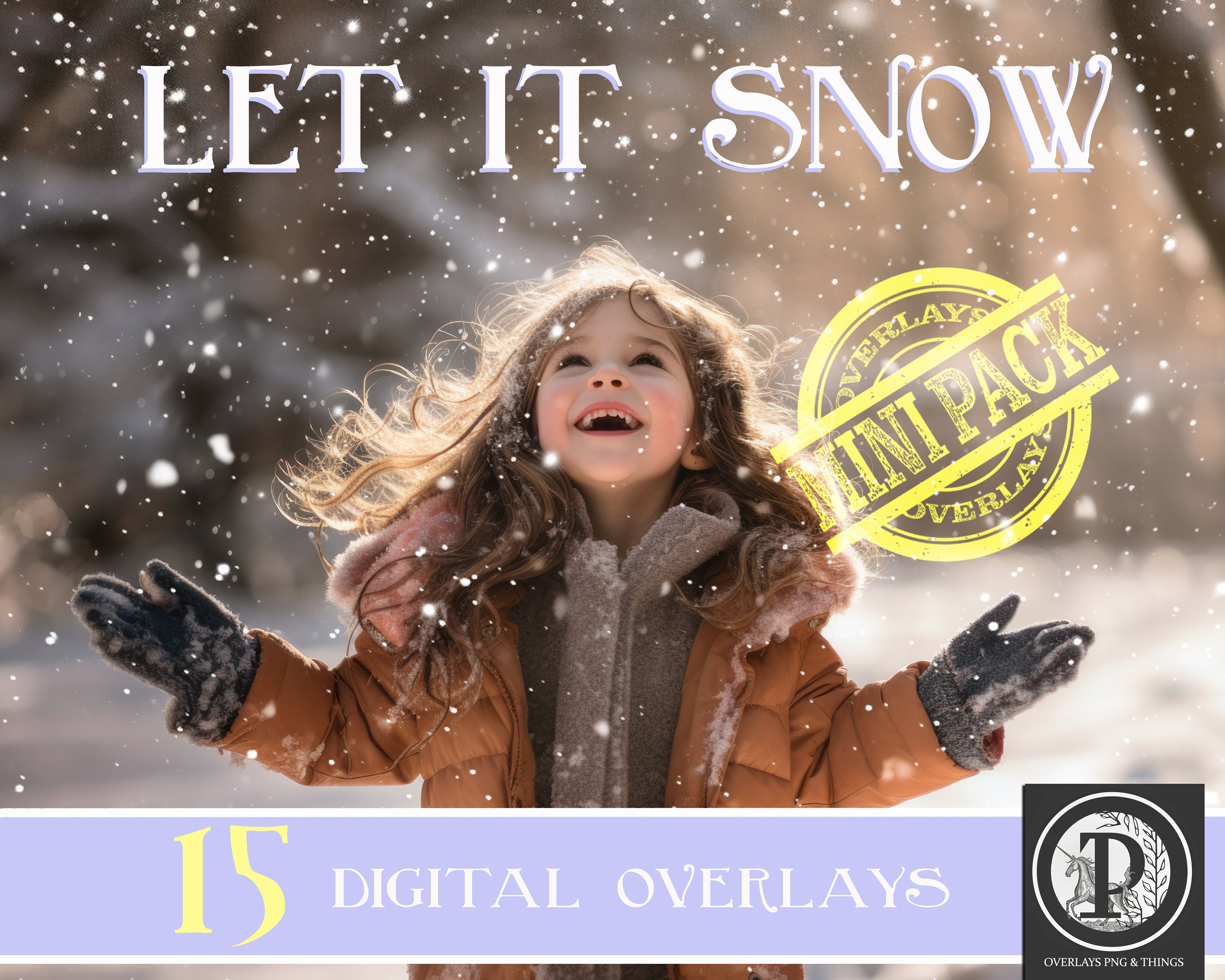 Let It Snow Digital Overlay Pack / Snow Overlay / Christmas Clipart ...