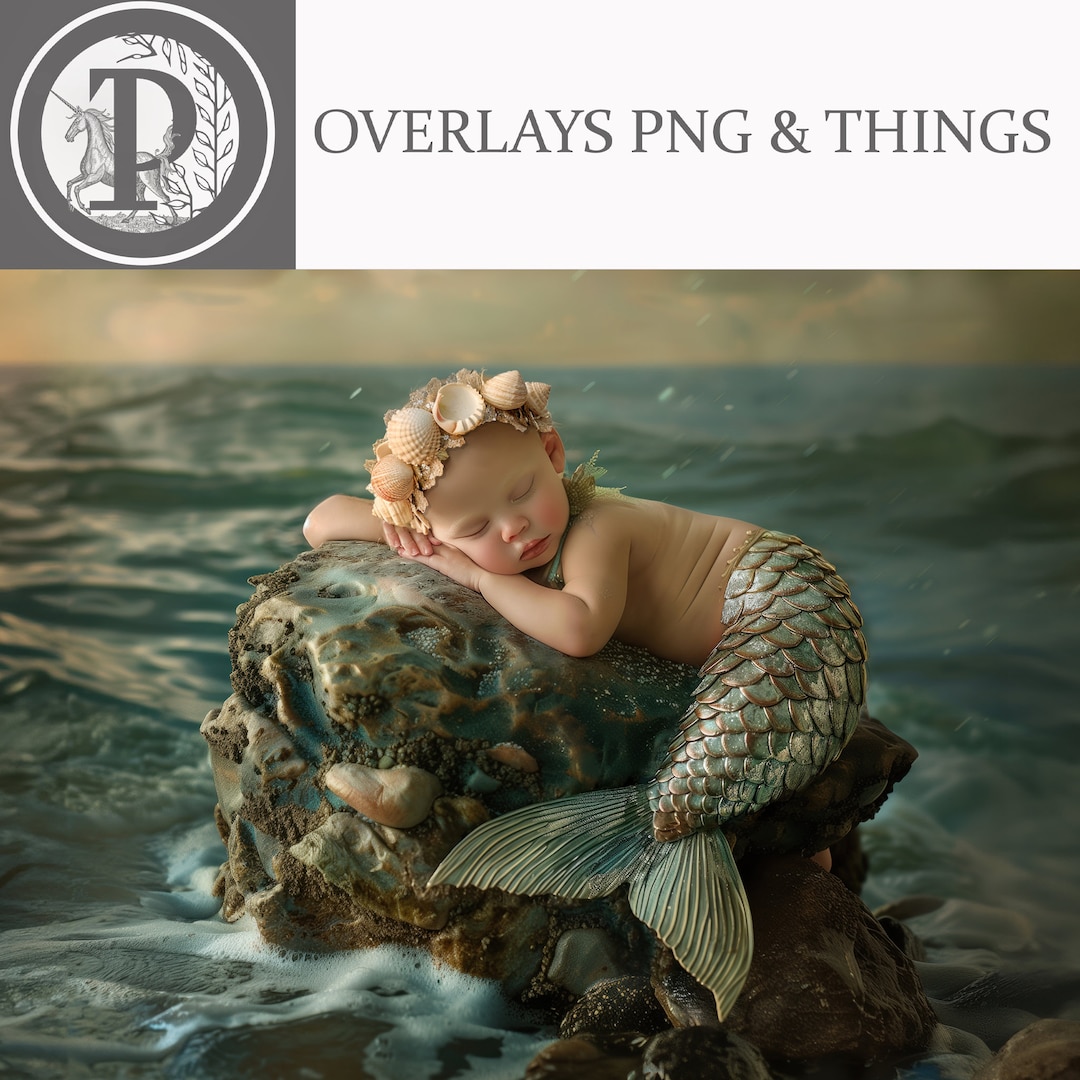 Little Mermaid Newborn Digital Backdrop - Enchanting Fantasy Scene for ...