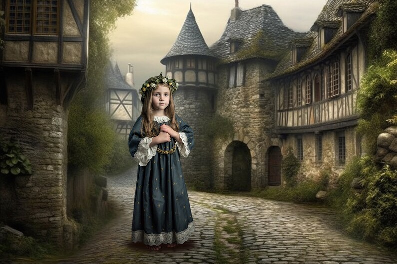 Medieval Fantasy Castle Digital Backdrop / Cobblestone Street ...