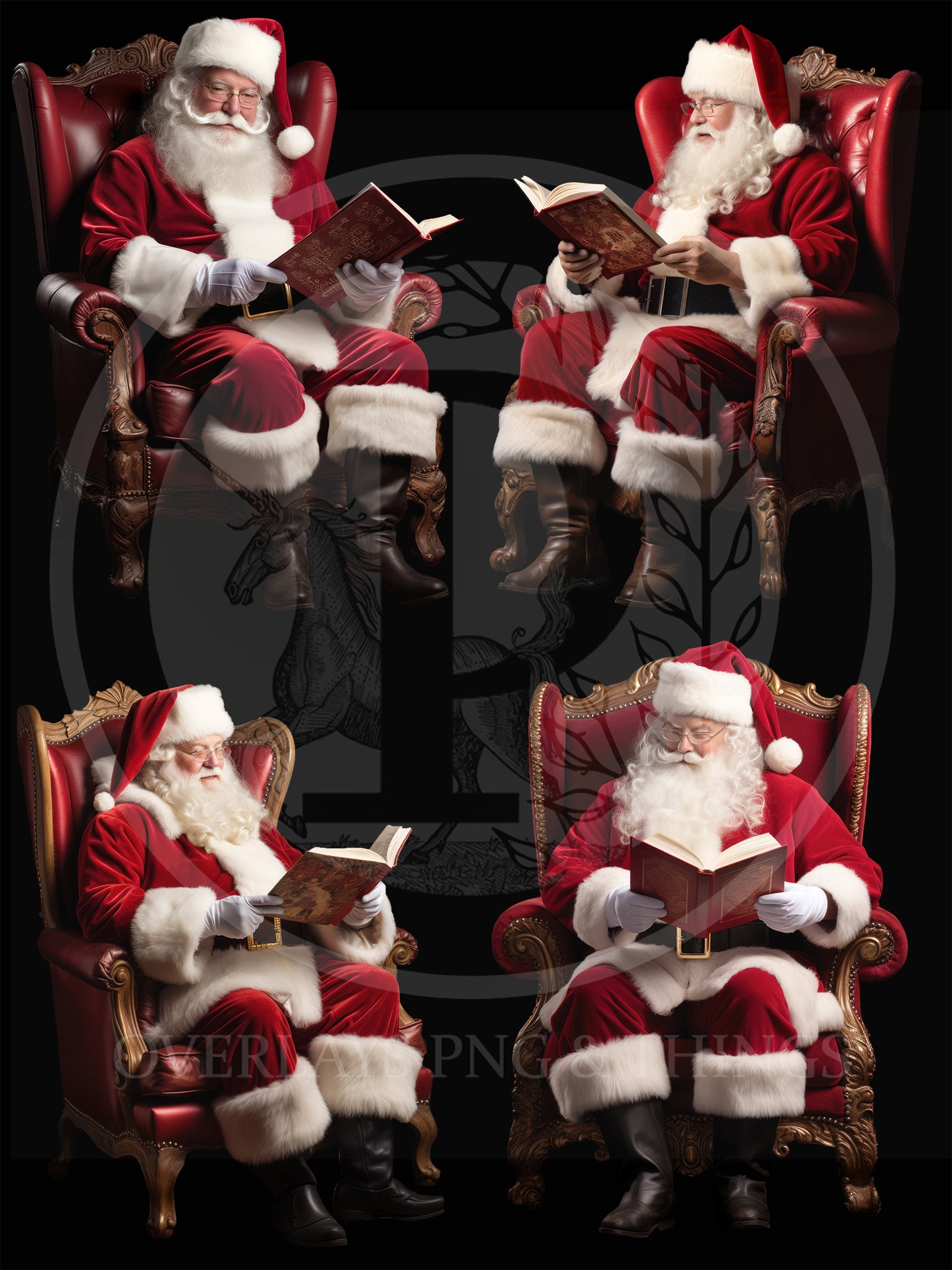 Ultimate Santa Digital Overlay Pack / Santa Claus PNG / Christmas ...