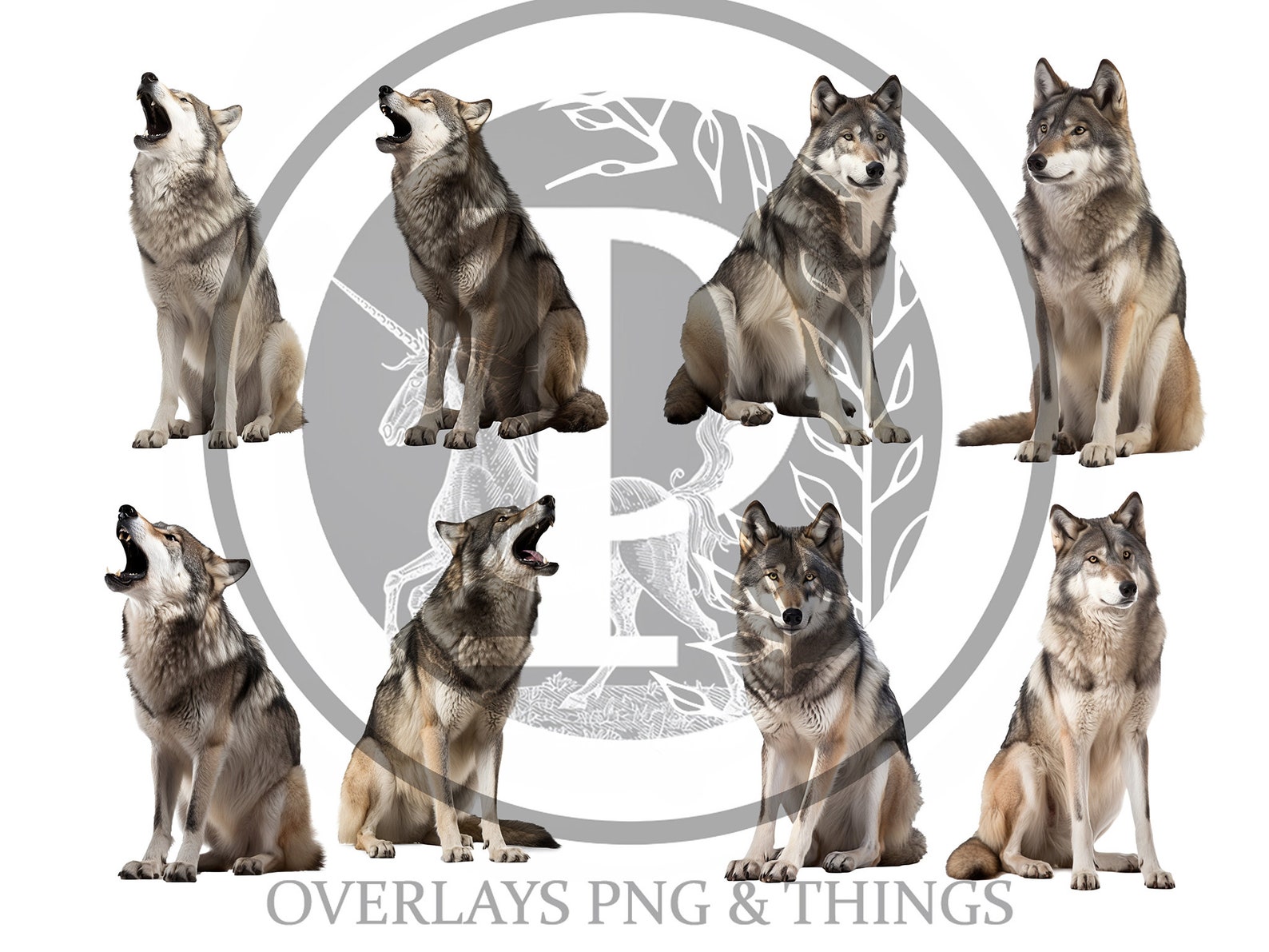 Wolves Digital Overlays, PNG Overlays, Animal Clipart, Animal Overlays, Photoshop Overlays, - Etsy