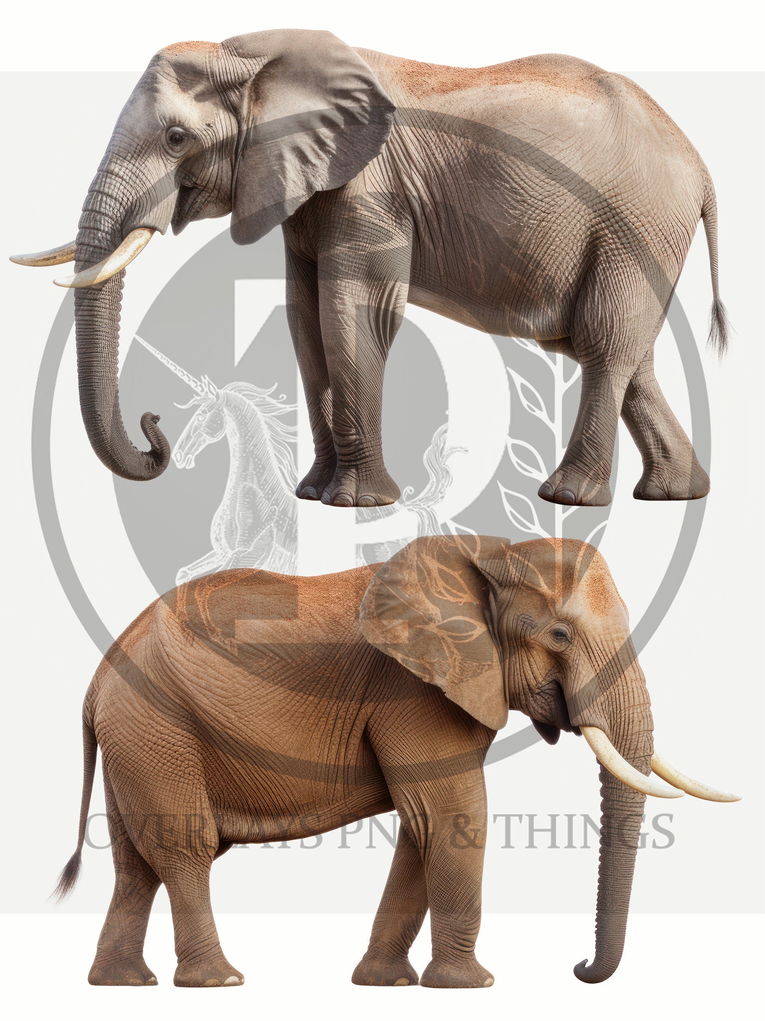 Elephant Digital Overlays, PNG Overlays, Animal Clipart, Animal ...