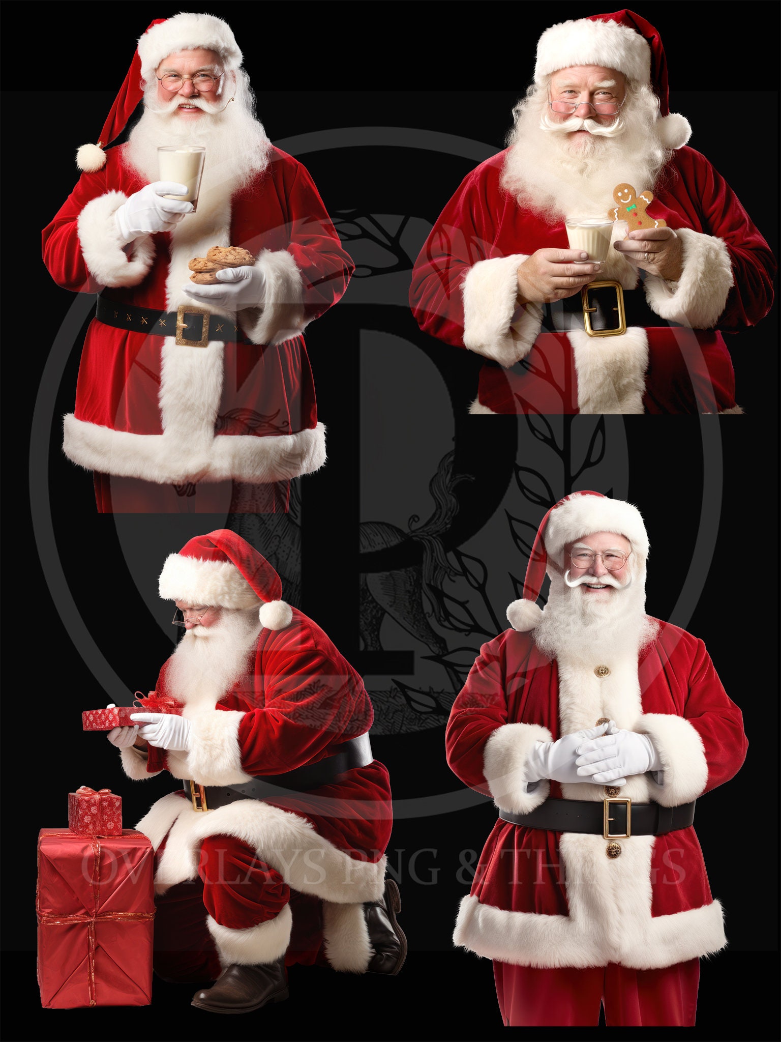 Ultimate Santa Digital Overlay Pack / Santa Claus PNG / Christmas ...
