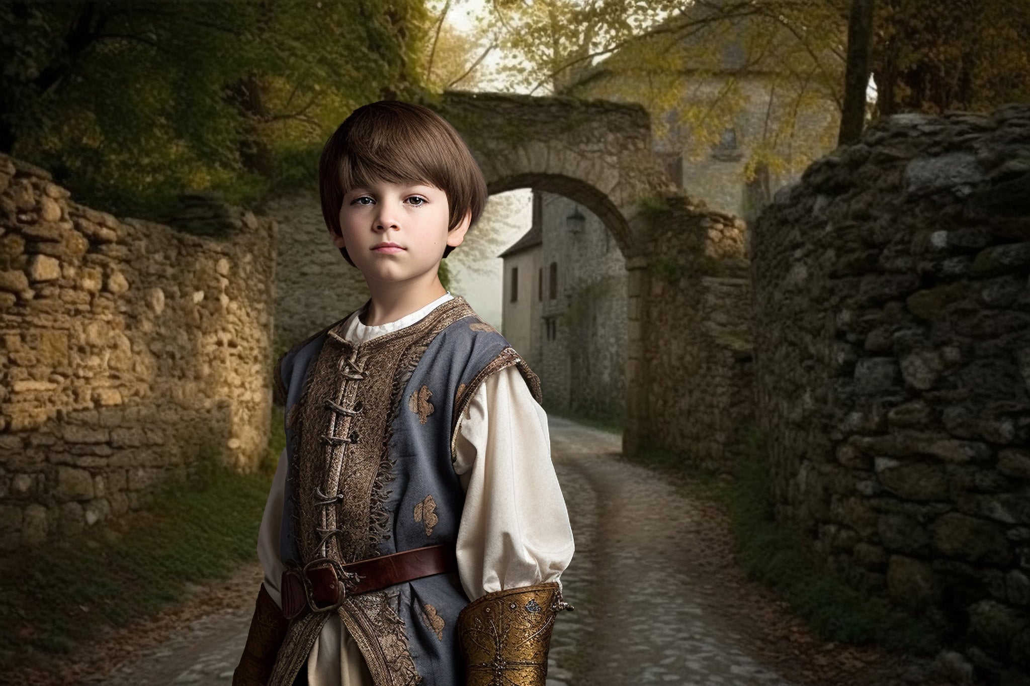 Medieval Fantasy Castle Digital Background / Cobblestone Street ...