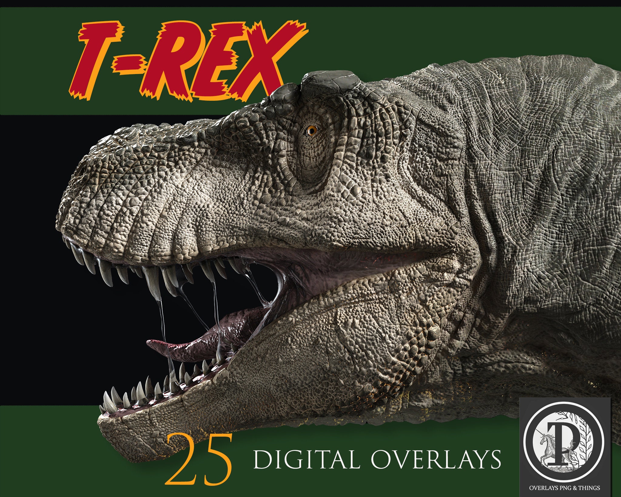 T-rex Digital Overlays,tyrannosaurus Clipart,png Overlays,dinosaur ...