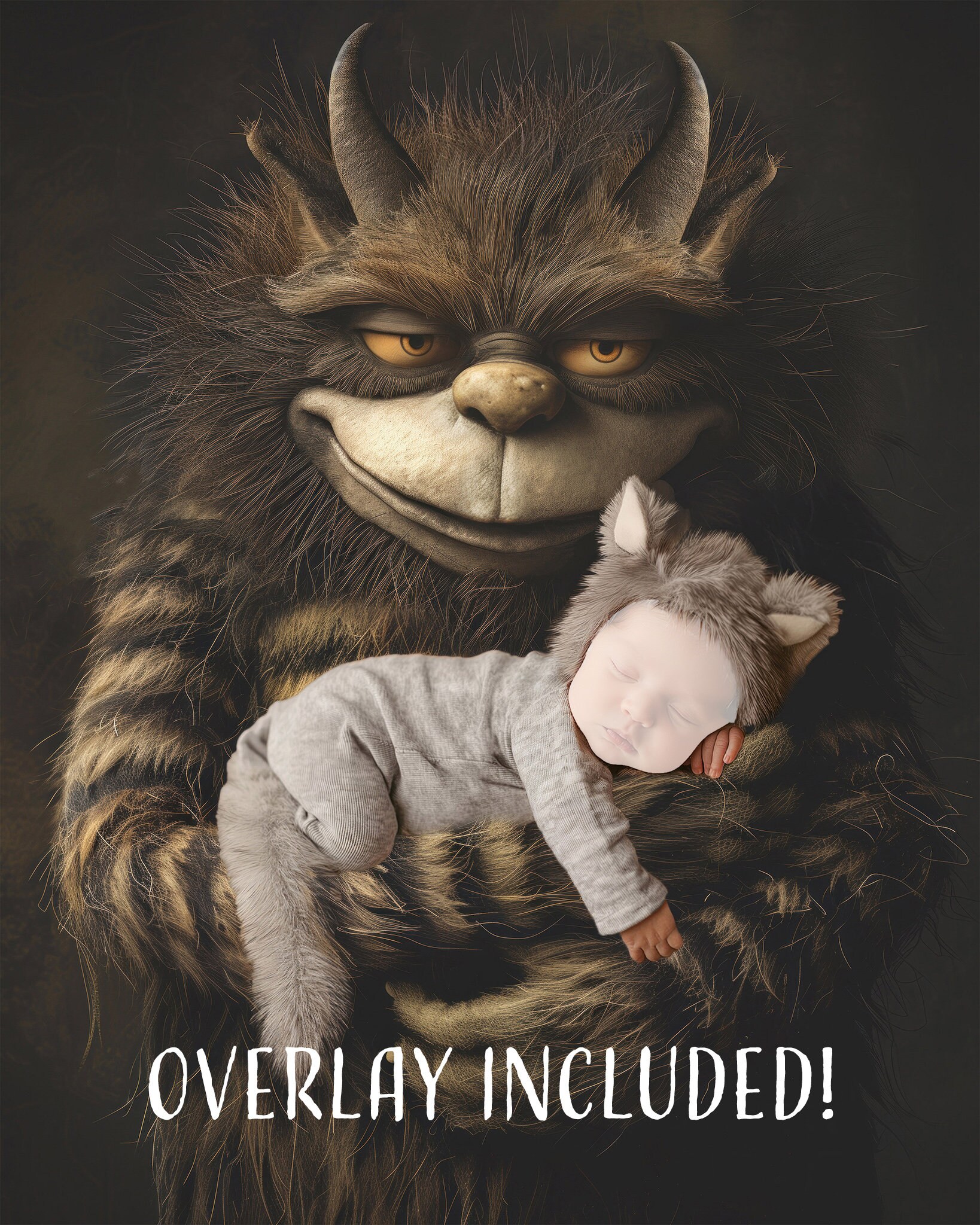 Little Monster Newborn Digital Backdrop Adorable Fantasy Scene for ...