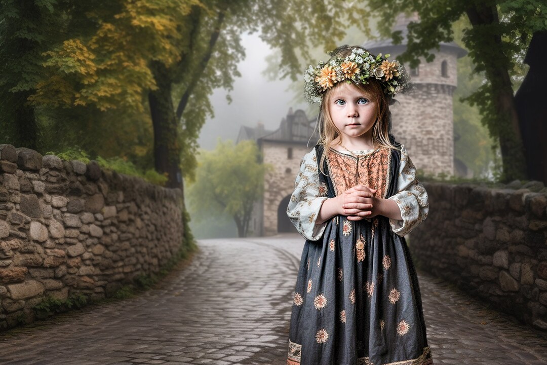 Medieval Castle Fantasy Digital Background / Cobblestone Street ...