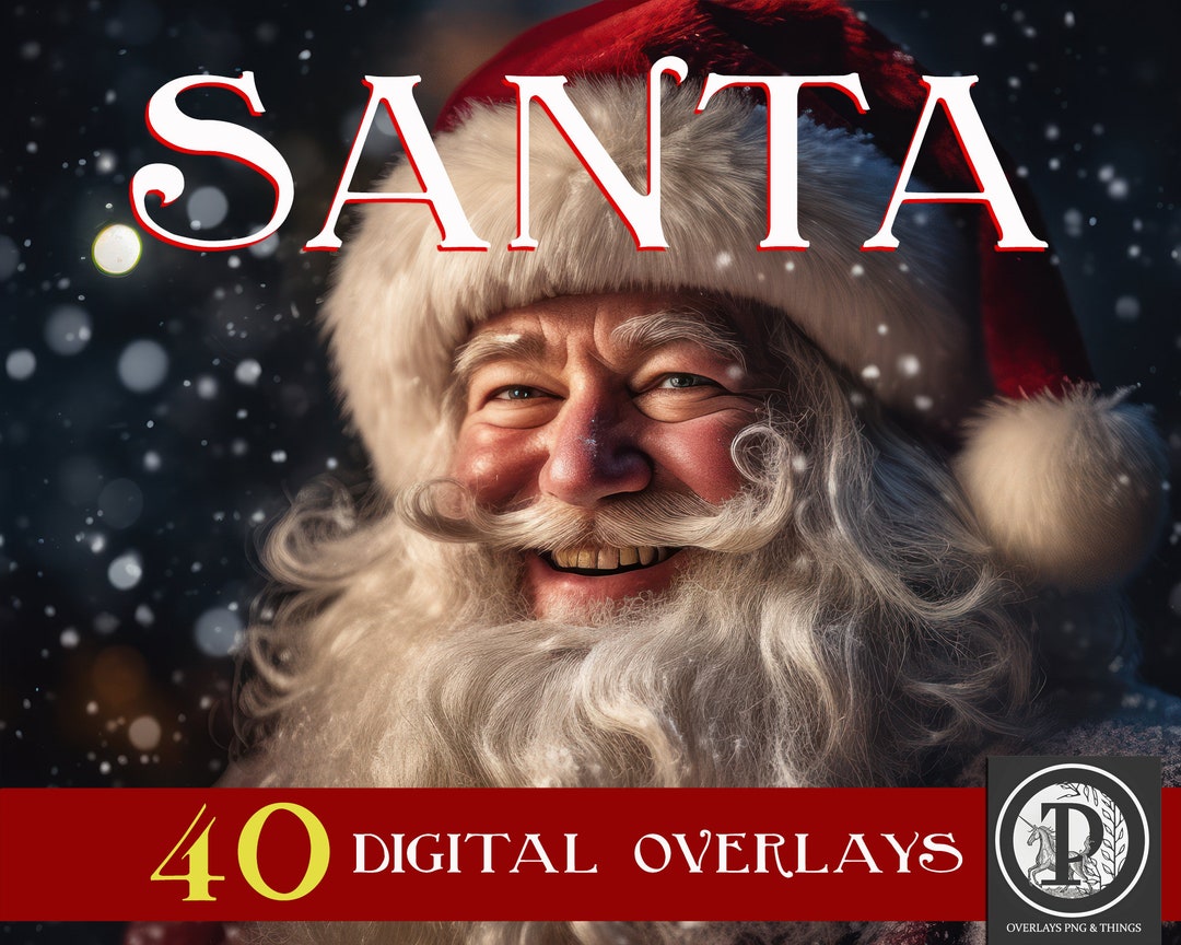 Ultimate Santa Digital Overlay Pack / Santa Claus PNG / Christmas ...