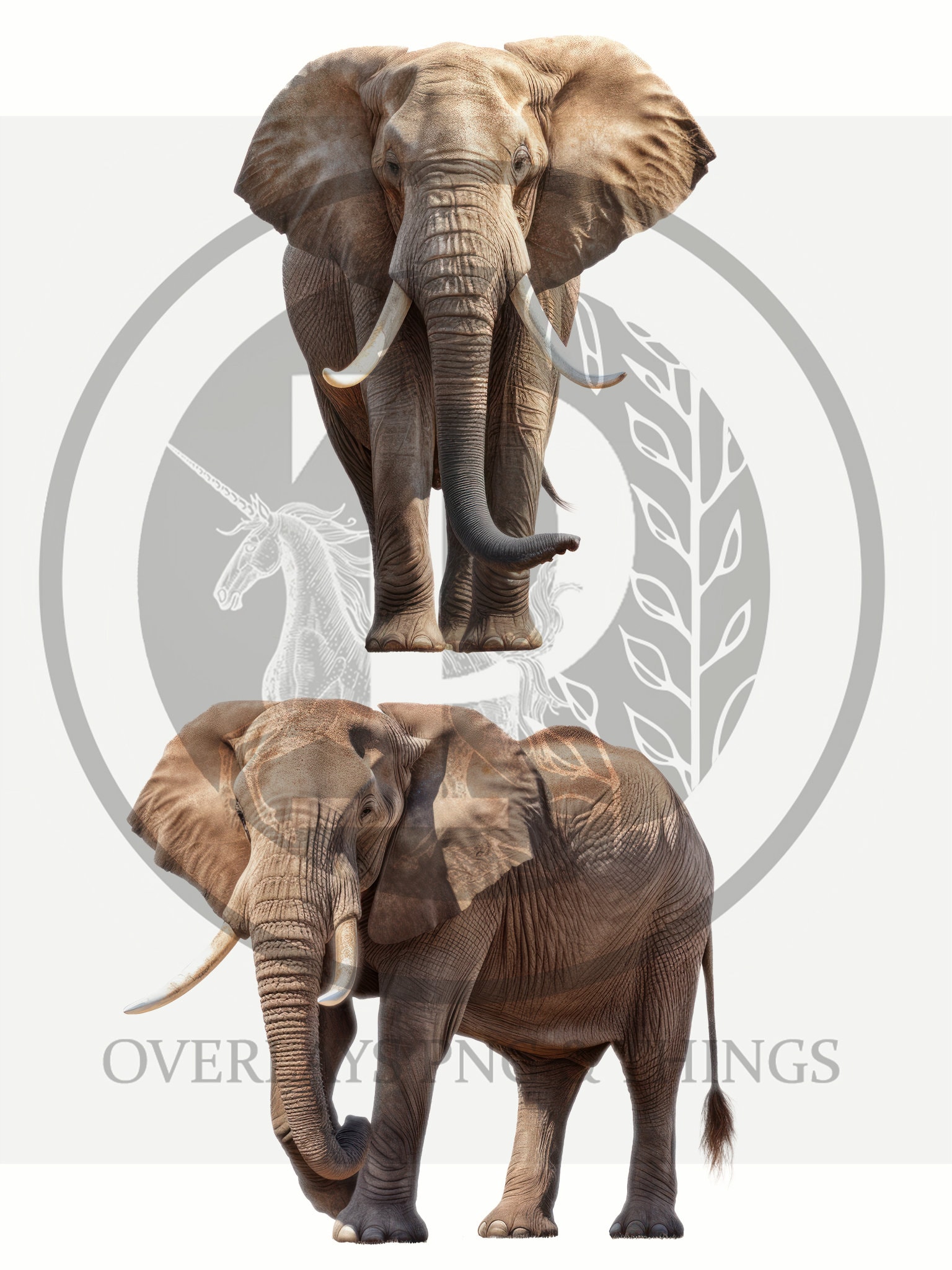 Elephant Digital Overlays, PNG Overlays, Animal Clipart, Animal ...