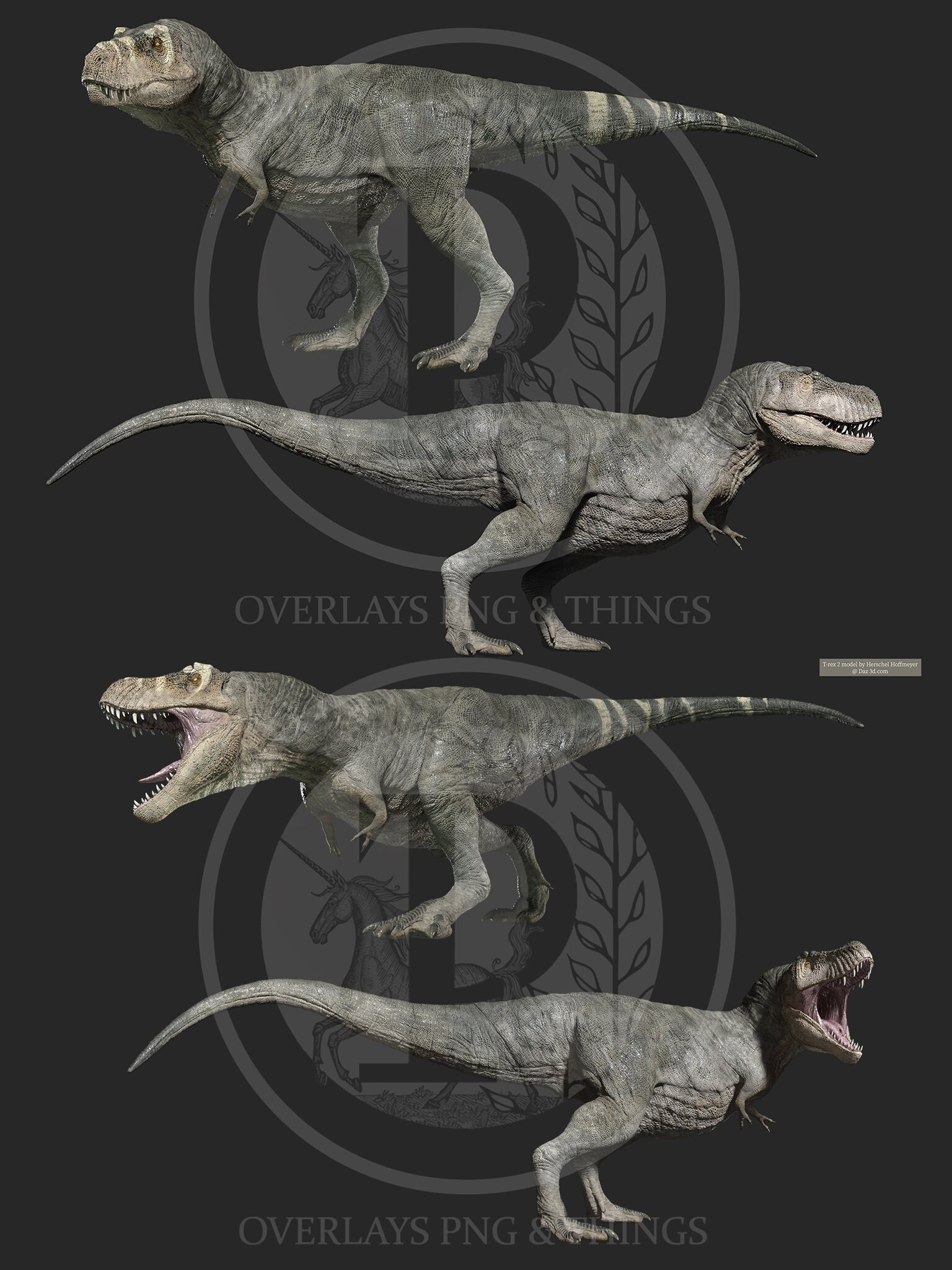 T-rex Digital Overlays,tyrannosaurus Clipart,png Overlays,dinosaur ...