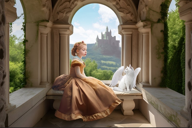 Princess Window Digital Backdrop / Story Book Castle Background ...