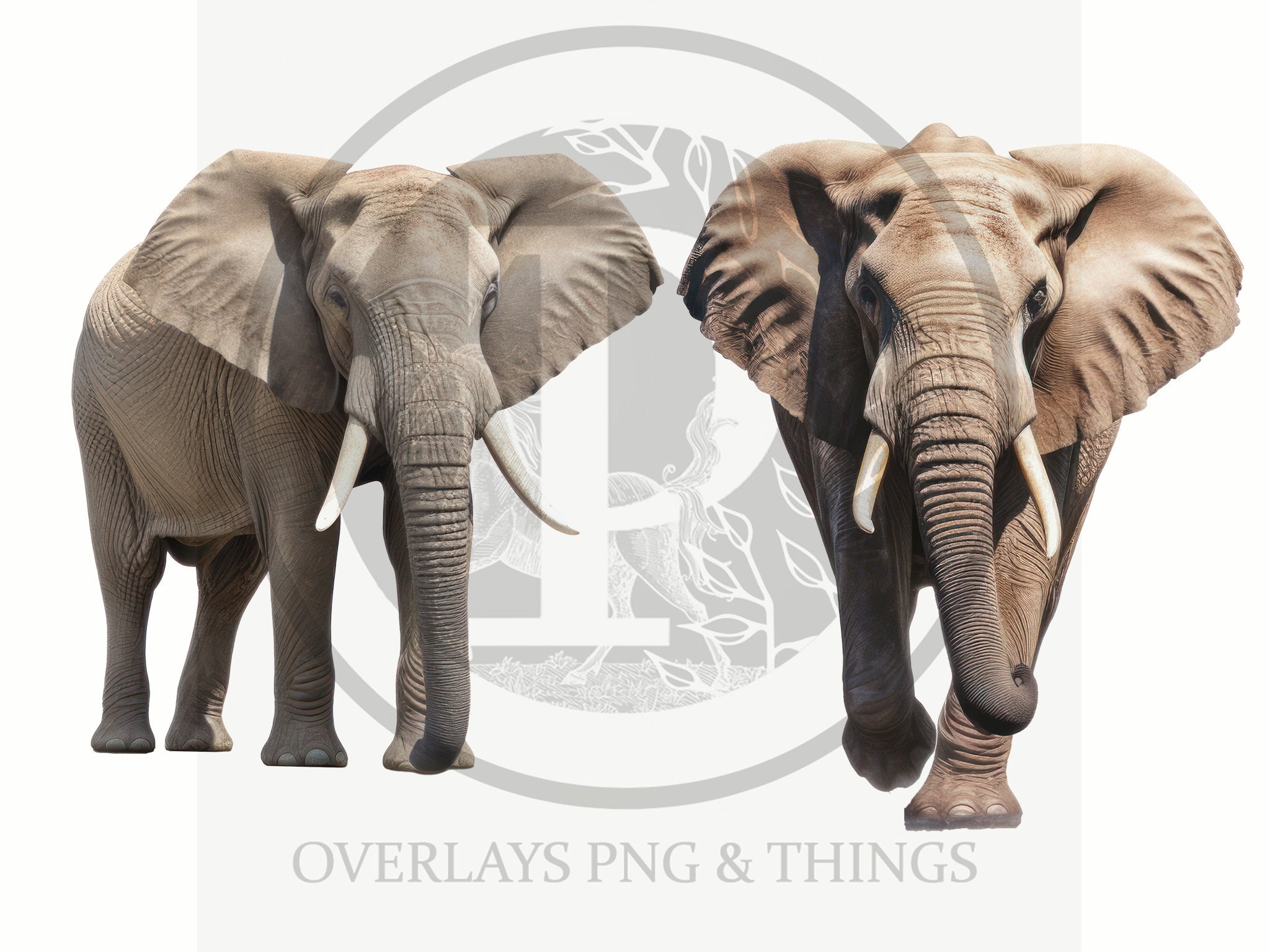 Elephant Digital Overlays, PNG Overlays, Animal Clipart, Animal ...