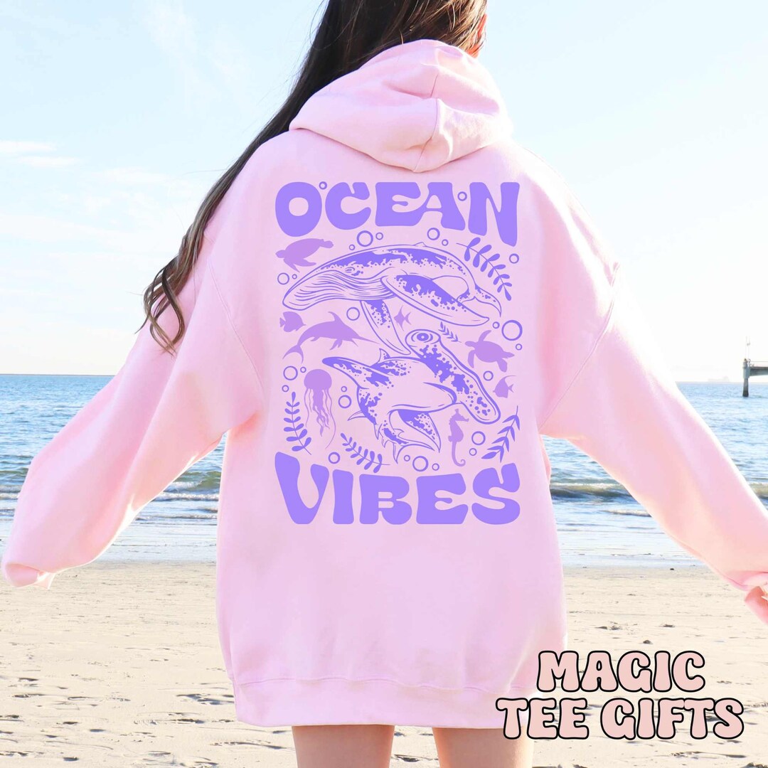 Ocean Vibes Whale Shark Sweatshirt Hoodie Hoodie Surfing Hoodie Save ...