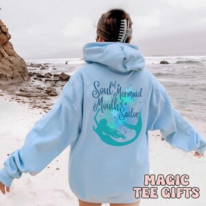 Ocean Hoodie With Words on Back Mermaid Hoodie Hoodie Surfing Oversize ...