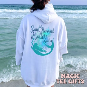 Ocean Hoodie With Words on Back Mermaid Hoodie Hoodie Surfing Oversize ...