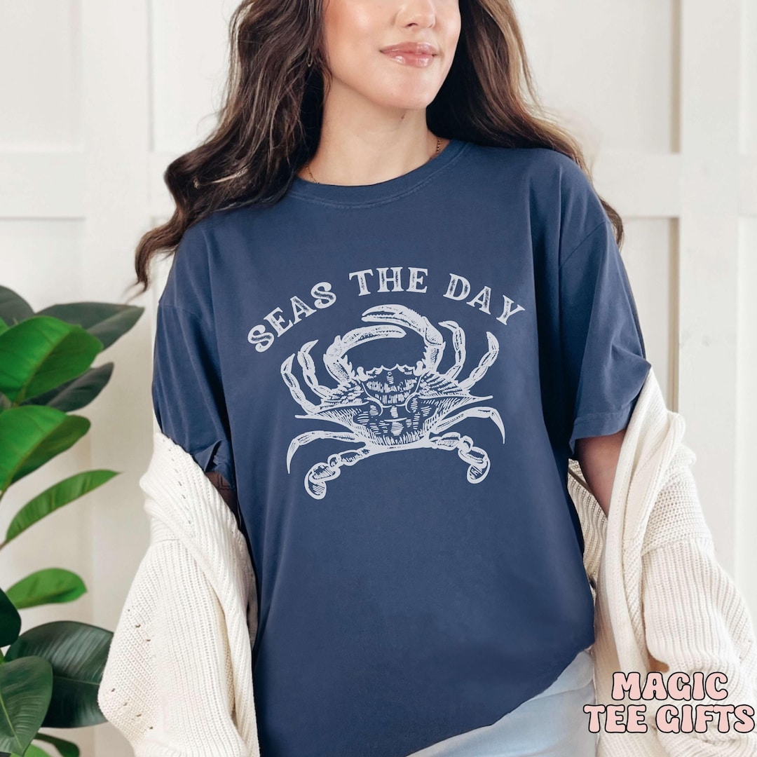 Comfort Colors Crab Shirt Food Tshirt Retro Graphic Tee Summer Shirt ...