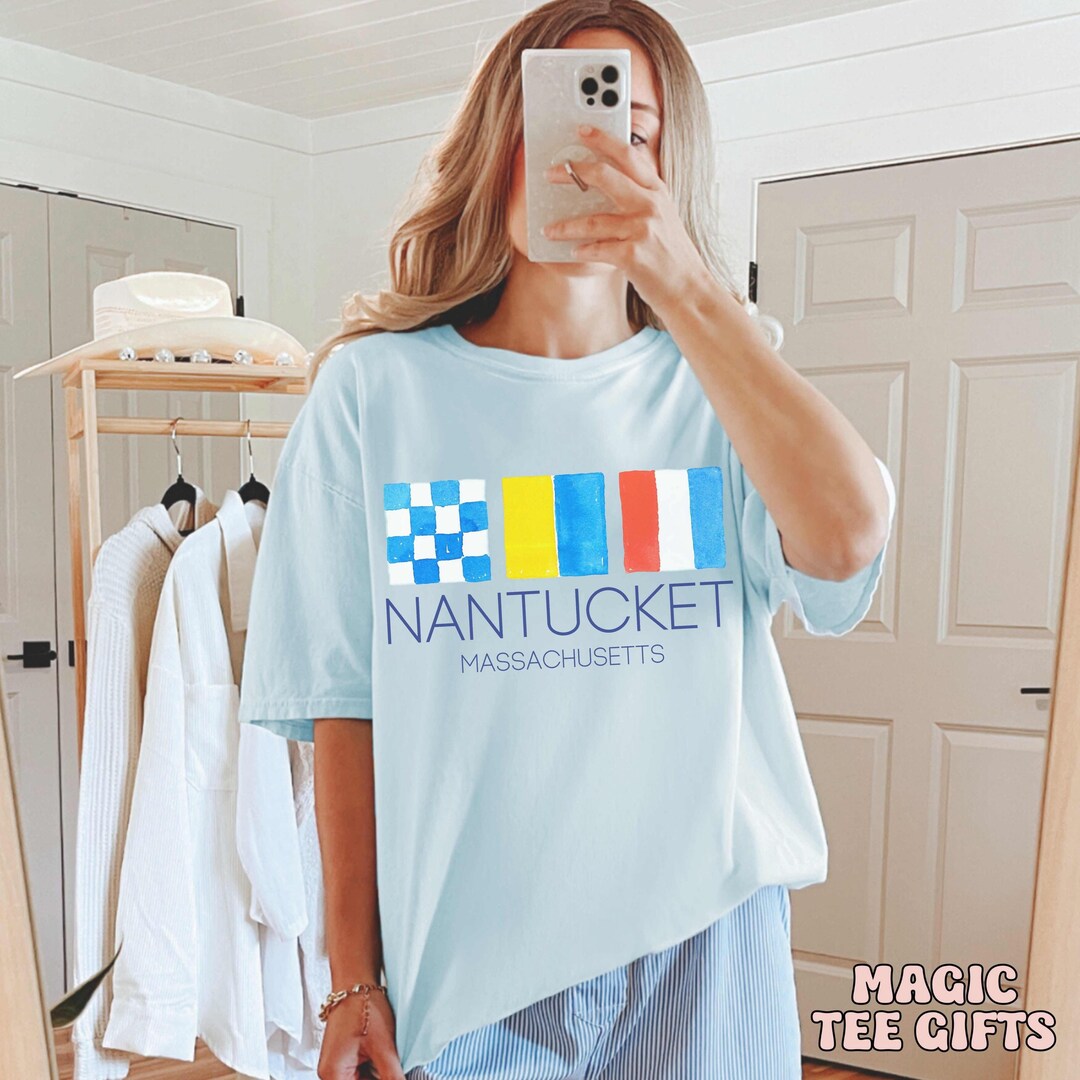 Comfort Colors Nantucket Nautical Flag Sailing Shirt Massachusetts ...