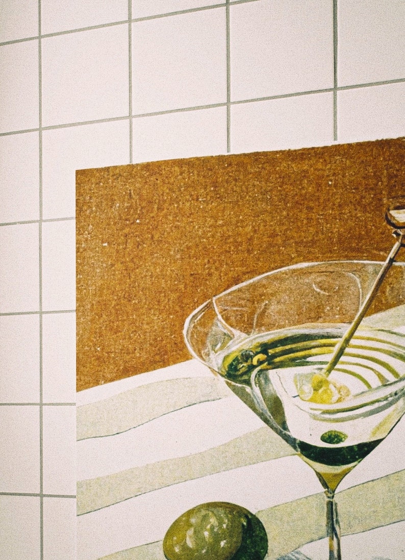 Printable Martini Wall Art Minimalist Retro Digital Print - Etsy