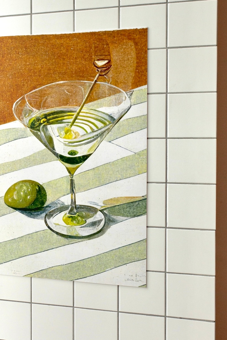 Printable Martini Wall Art, Minimalist Retro Digital Print, Poster - Etsy