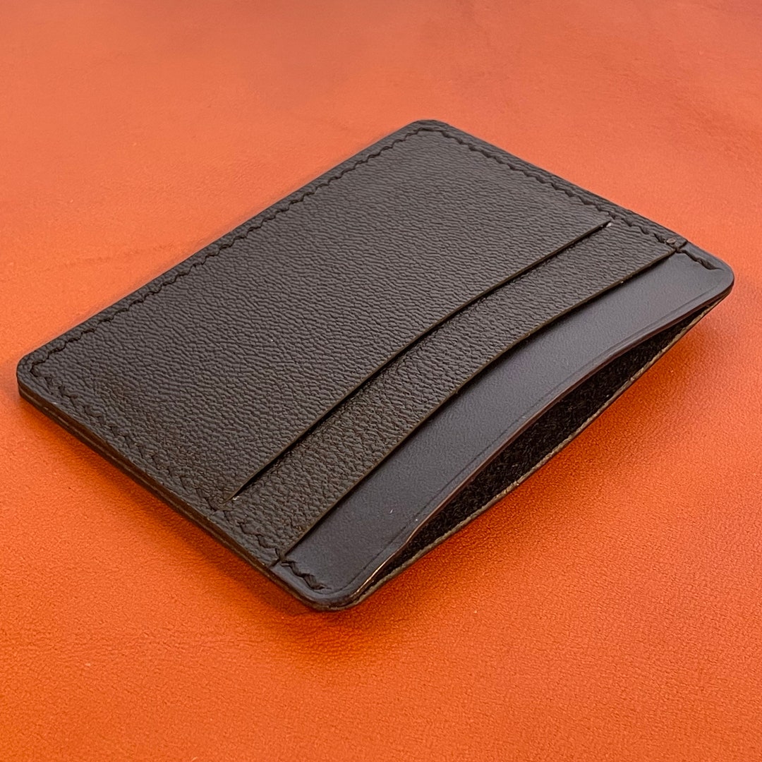 Handmade French Chèvre & English Bridle Leather Cardholder + Matching ...