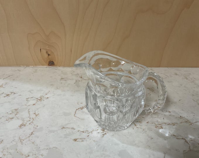 Vintage Crystal Small Pitcher/creamer, Cut Glass, Clear Fostoria? 3.25 ...