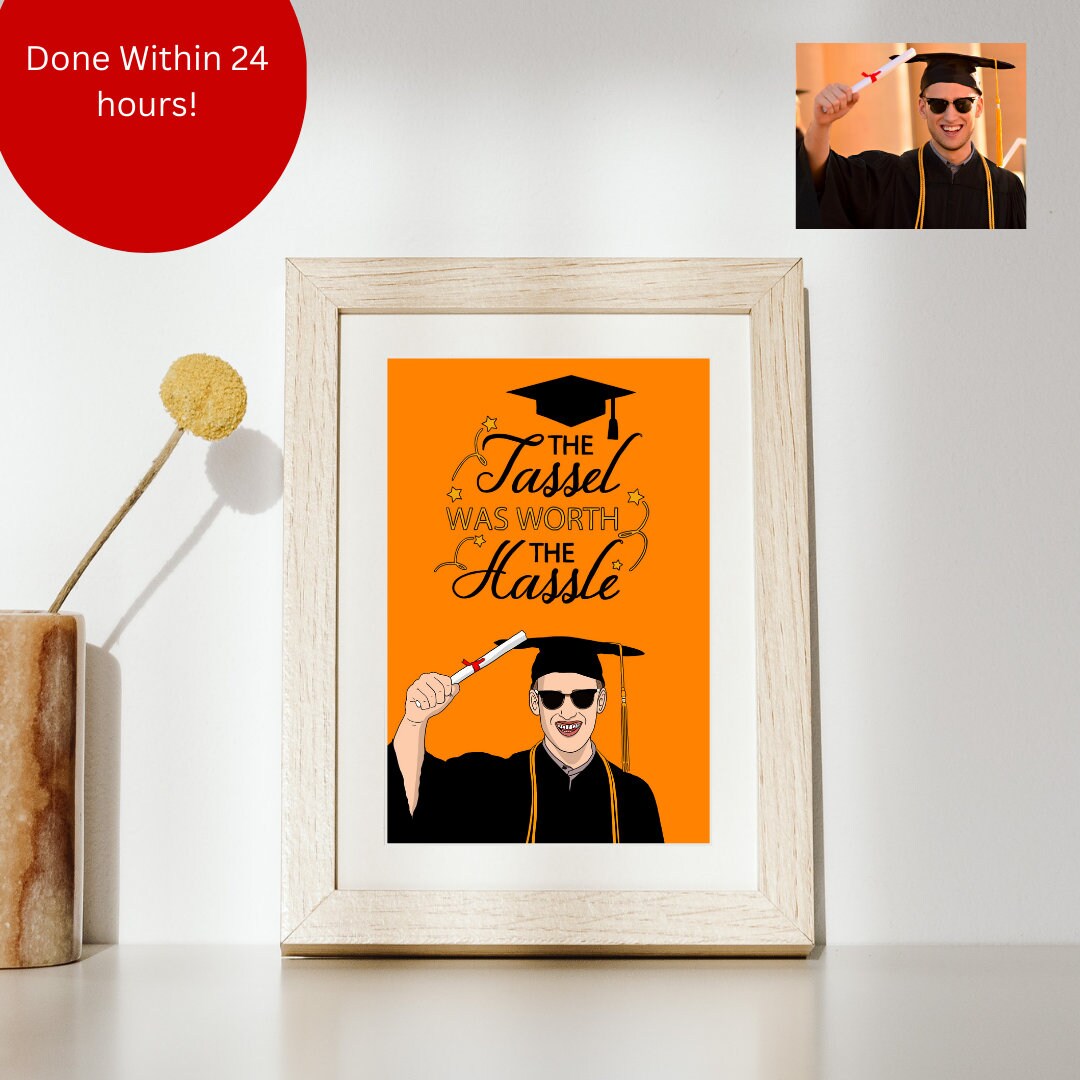 Custom Graduation Digital Drawing, for Him, for Son, for Daughter ...