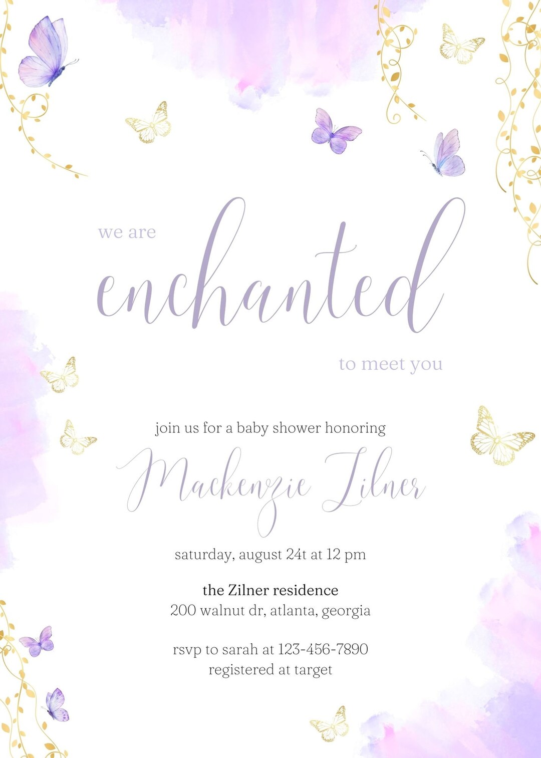 Enchanted Baby Shower Invitation Taylor Swift Baby Shower Baby Shower ...