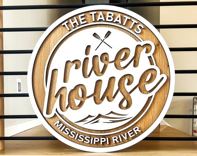 Custom Riverhouse Sign Custom Wood Sign Family Lakehouse Sign ...