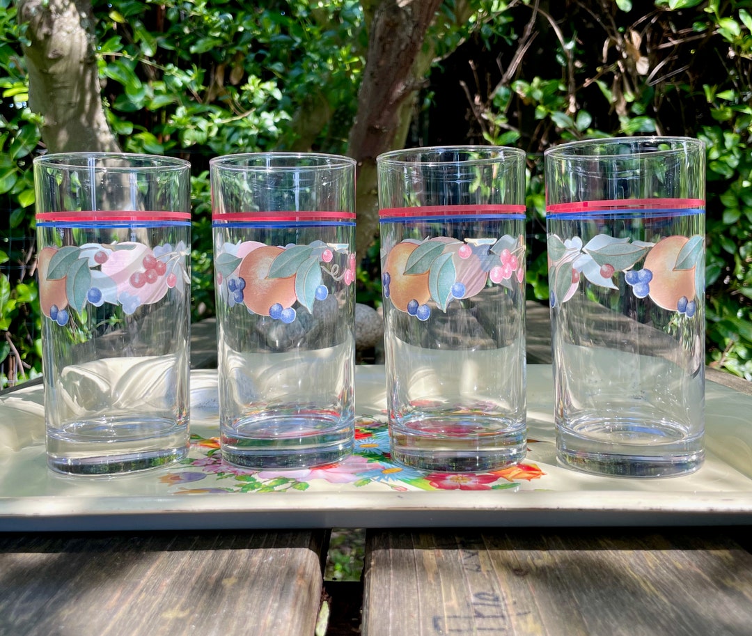 Set of 4 Corelle Abundance Glassware Tumblers 14oz Vintage Glasses - Etsy