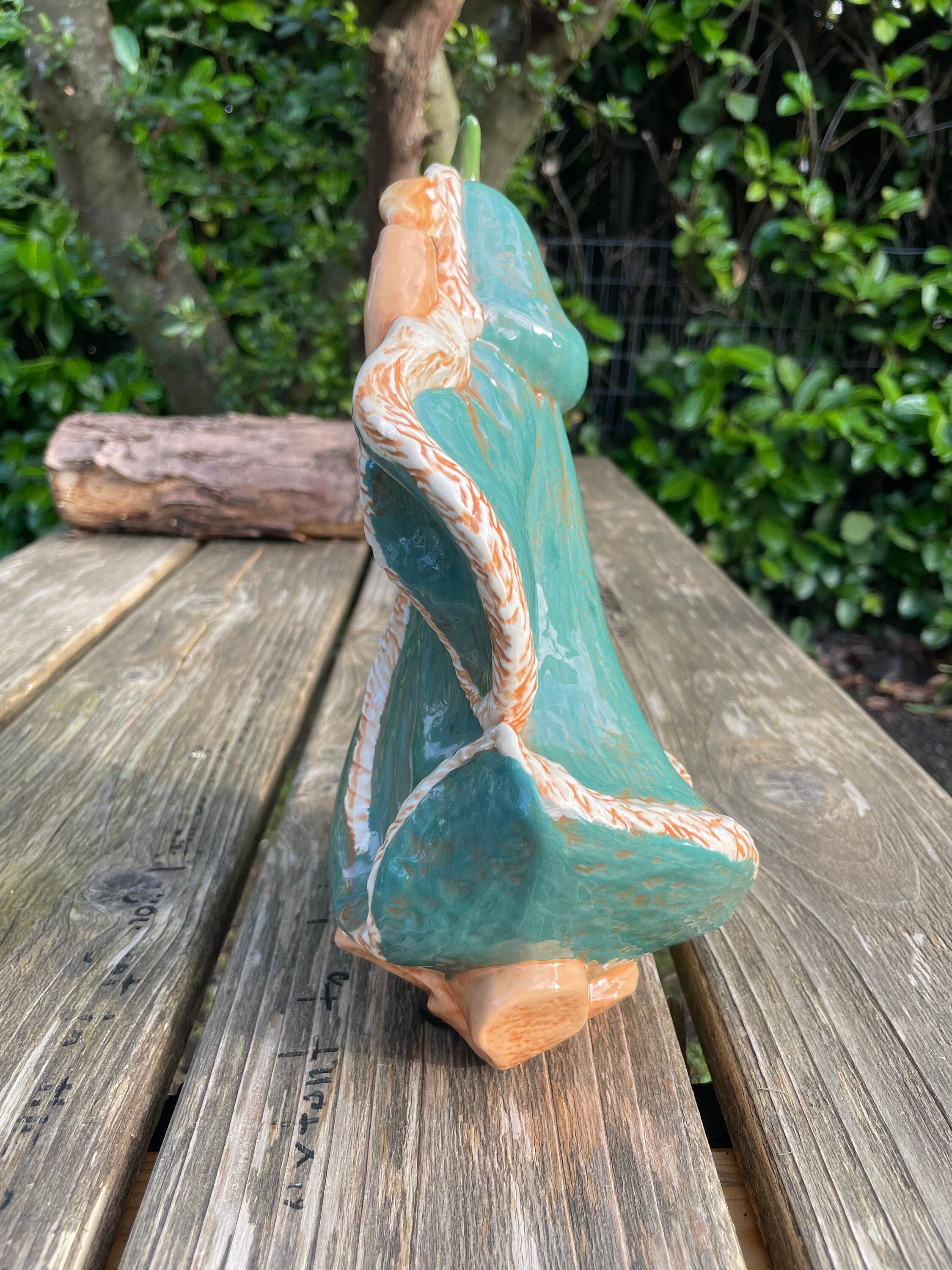 Vintage Old World Santa Holding Tree Peering Through the Snow Celtic ...