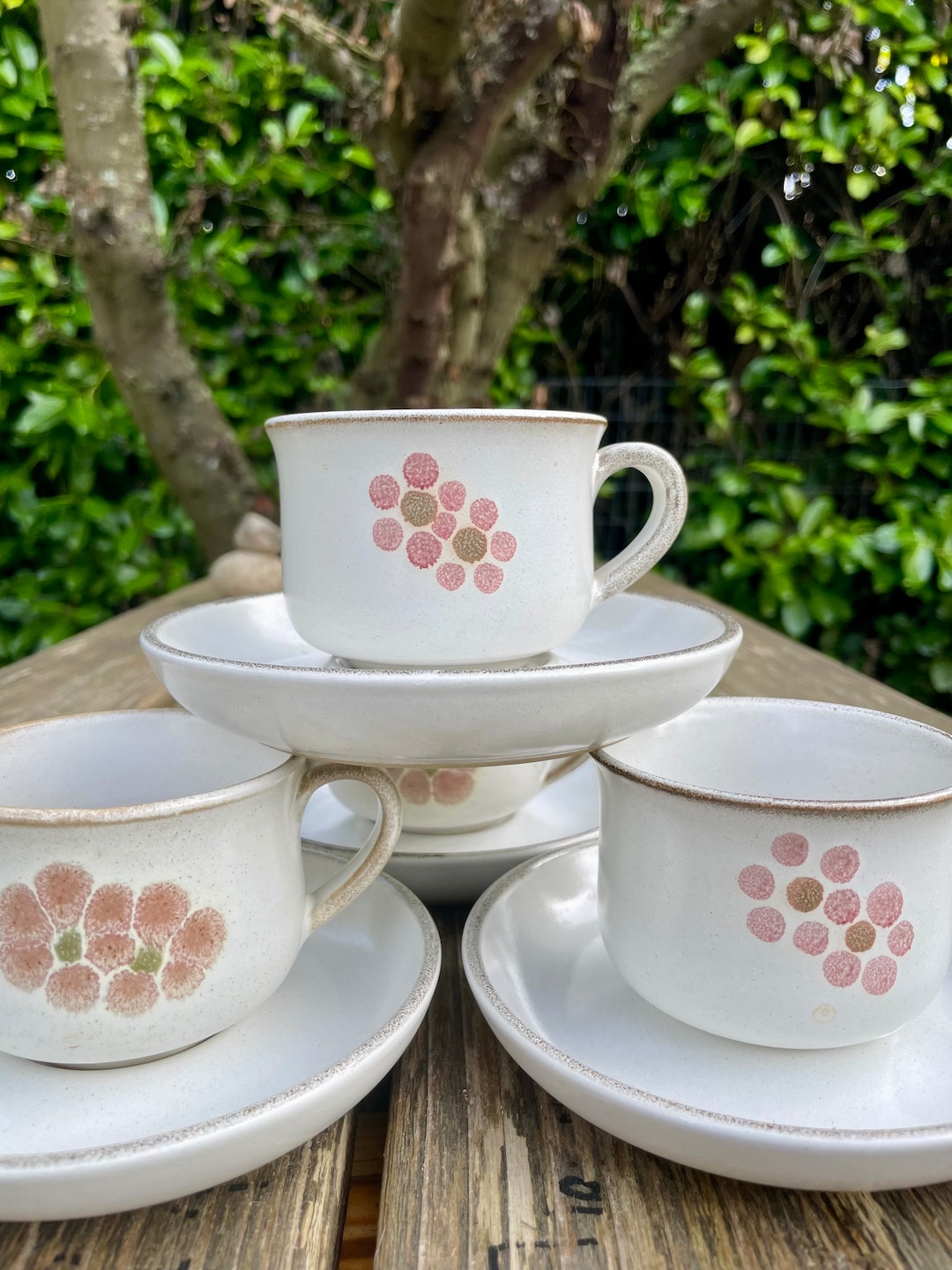 Set of 4 Denby Gypsy Cups & Saucers Vintage 1970s English Stoneware - Etsy