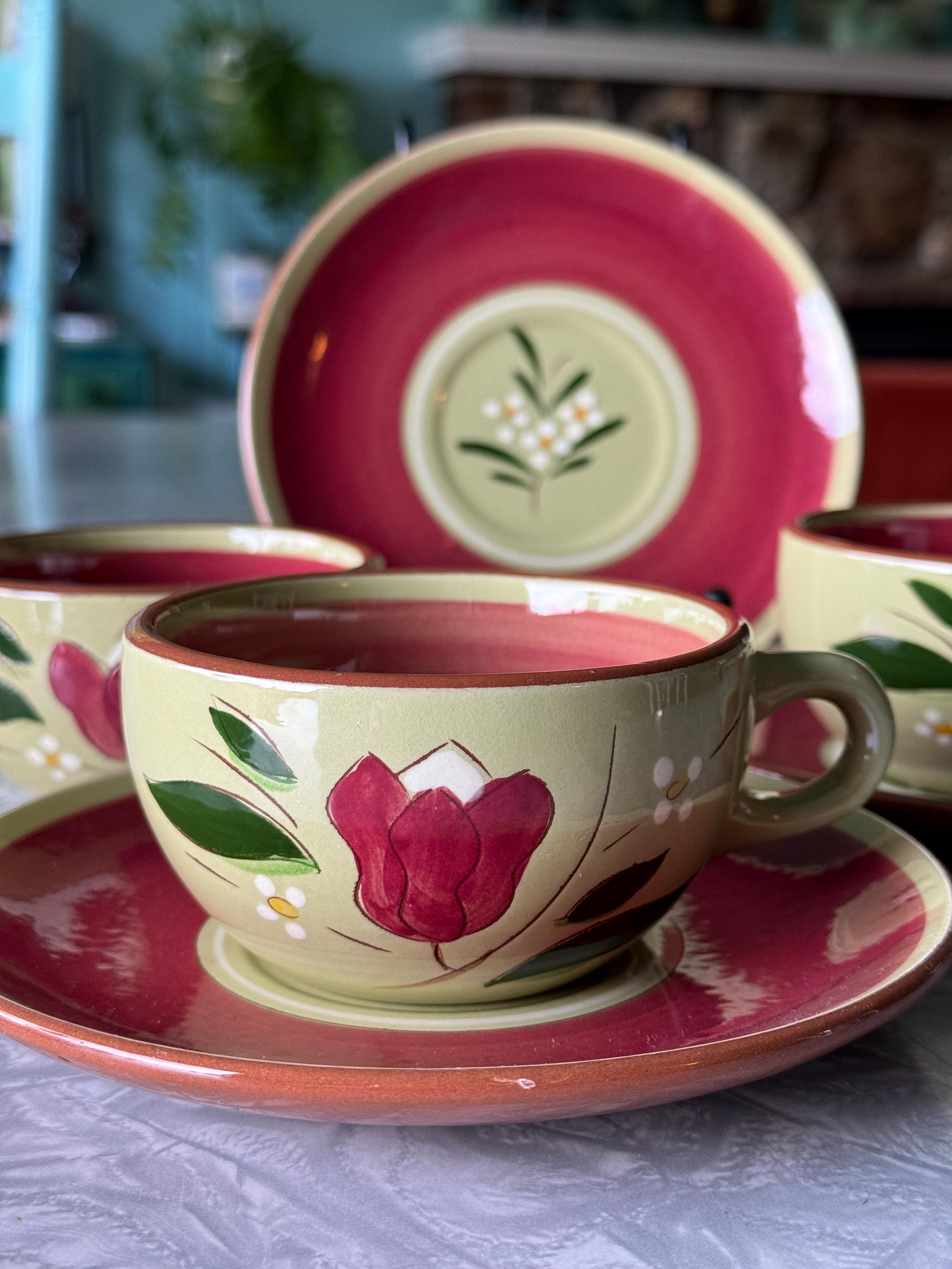 Set of 3 Stangl Magnolia Cups and Saucers MCM 6 Piece Set - Etsy