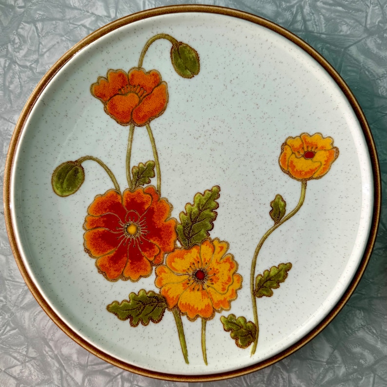 Mikasa California Poppies Dinner and Salad Plates Vintage 1970s Natural ...