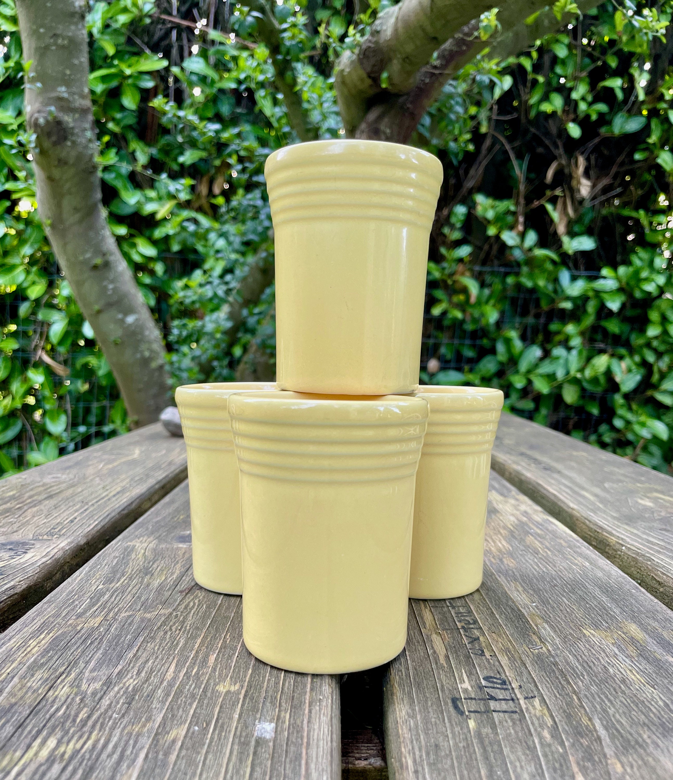 Fiesta Yellow Juice Tumbler Set of 4 P86 Retired Color Fiesta Ware. - Etsy